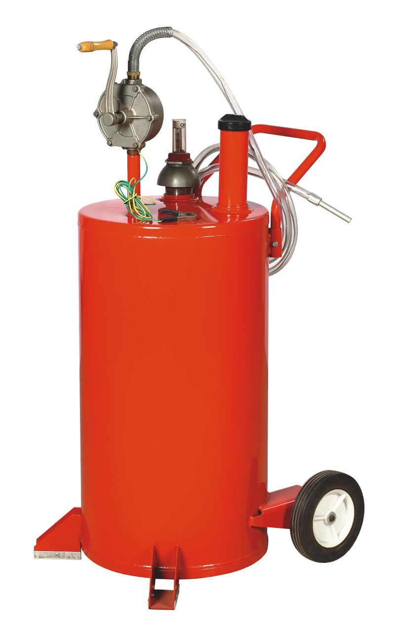 Fuel Transfer Pump 8 Ft 20 Gallon Rolling Waste Oil Drainer
